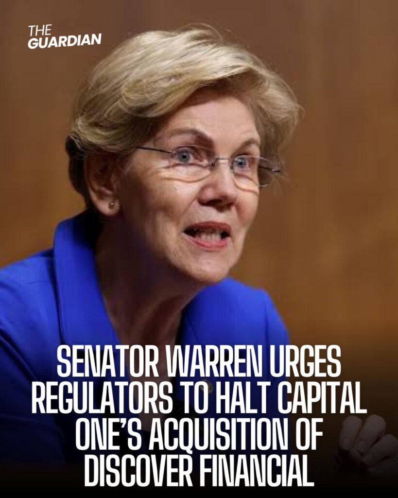 Senator Warren urges regulators to halt Capital One's acquisition of ...